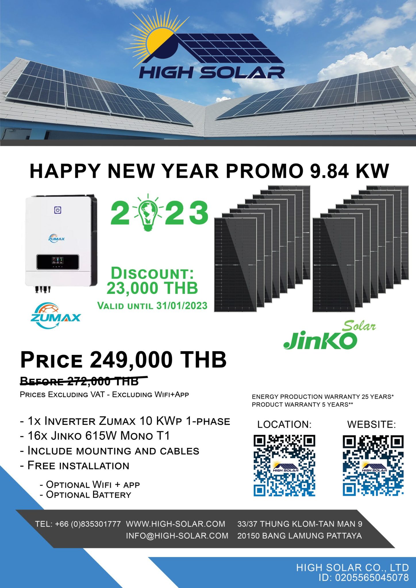 Residential PV installations | High Solar Pattaya